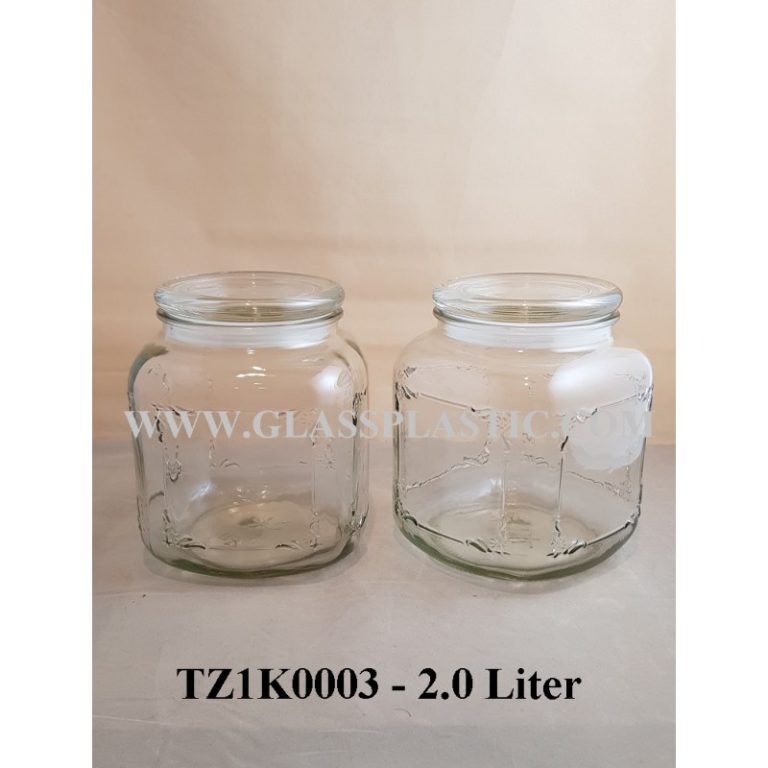 Air Tie Jar – 2.0 Liter Square (Pattern) – Glass & Plastic Sdn. Bhd.