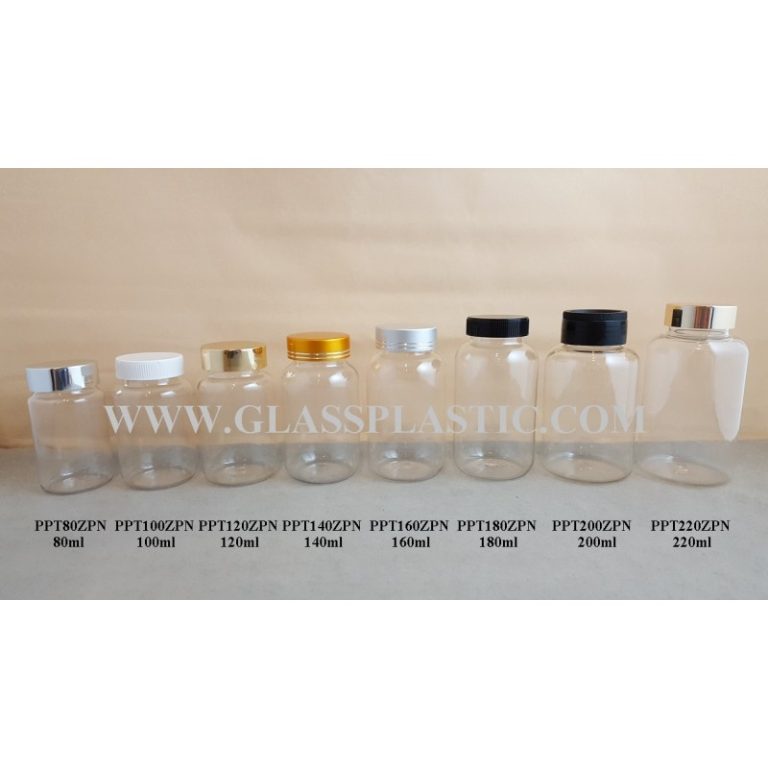 Tablet PET Bottle: 80ml to 220ml (ZPN Series) – Glass & Plastic Sdn. Bhd.
