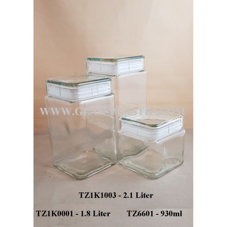Air Tie Rectangle Jar: 930ml ~ 2.1 Liter – Glass & Plastic Sdn. Bhd.
