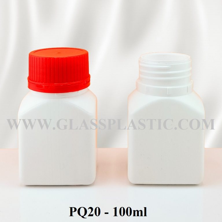 Square Tablet HDPE Bottle – 100ml – Glass & Plastic Sdn. Bhd.